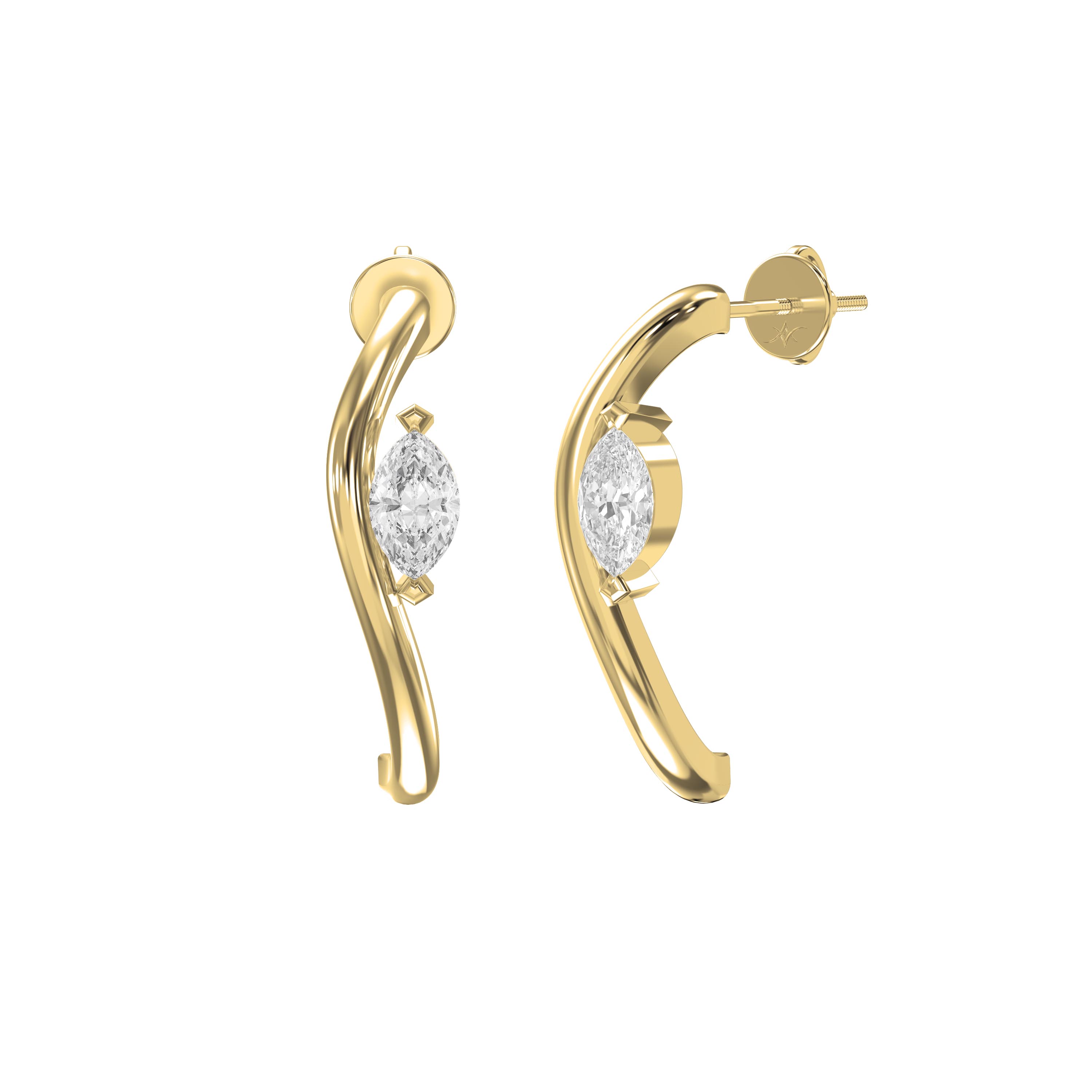 Marquise Diamond Curvy Embrace Earrings | Lab-Grown & Natural Diamonds ...